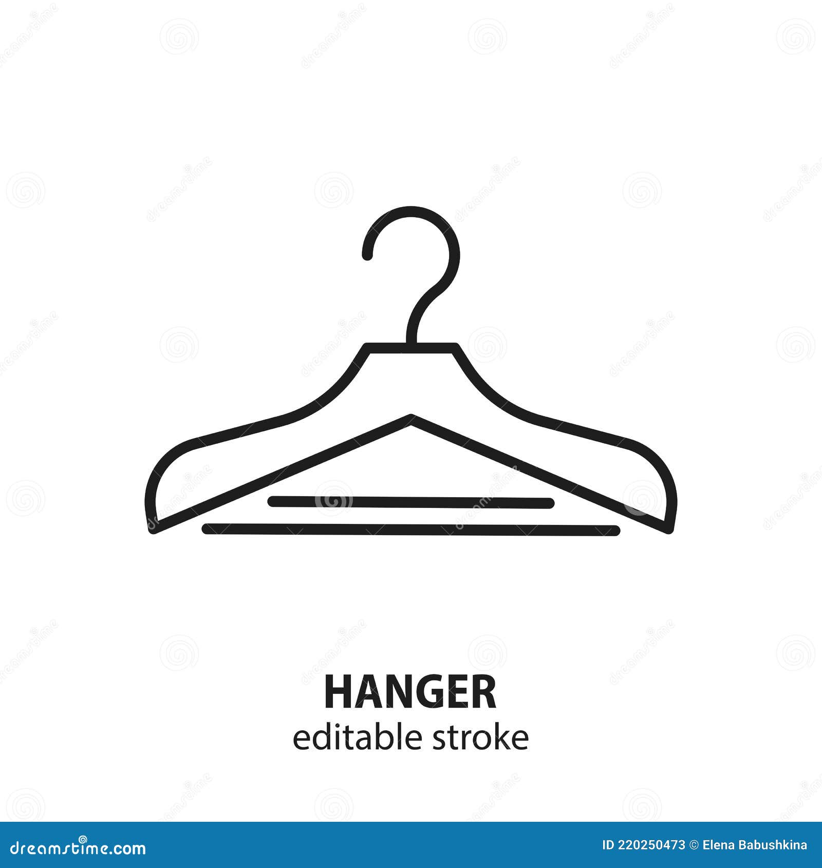 Hanger Line Icon. Laundry Sign Stock Vector - Illustration of wardrobe ...