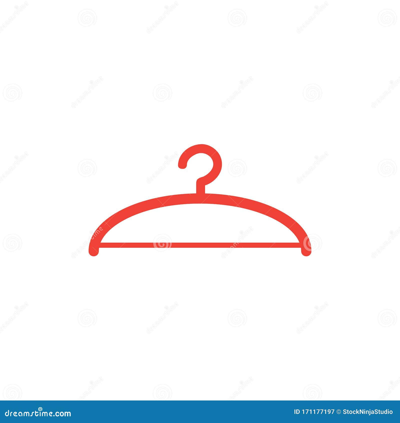 Hanger Red Icon on White Background. Red Flat Style Vector Illustration ...