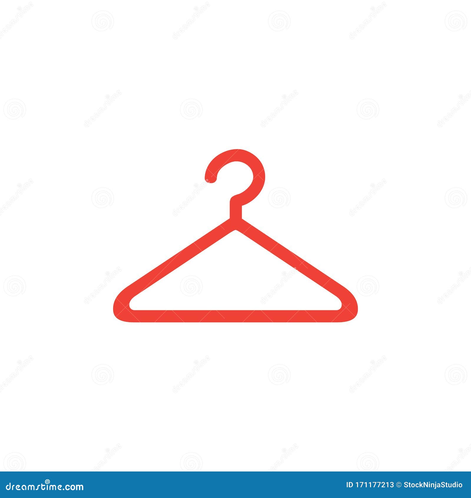 Hanger Red Icon on White Background. Red Flat Style Vector Illustration ...