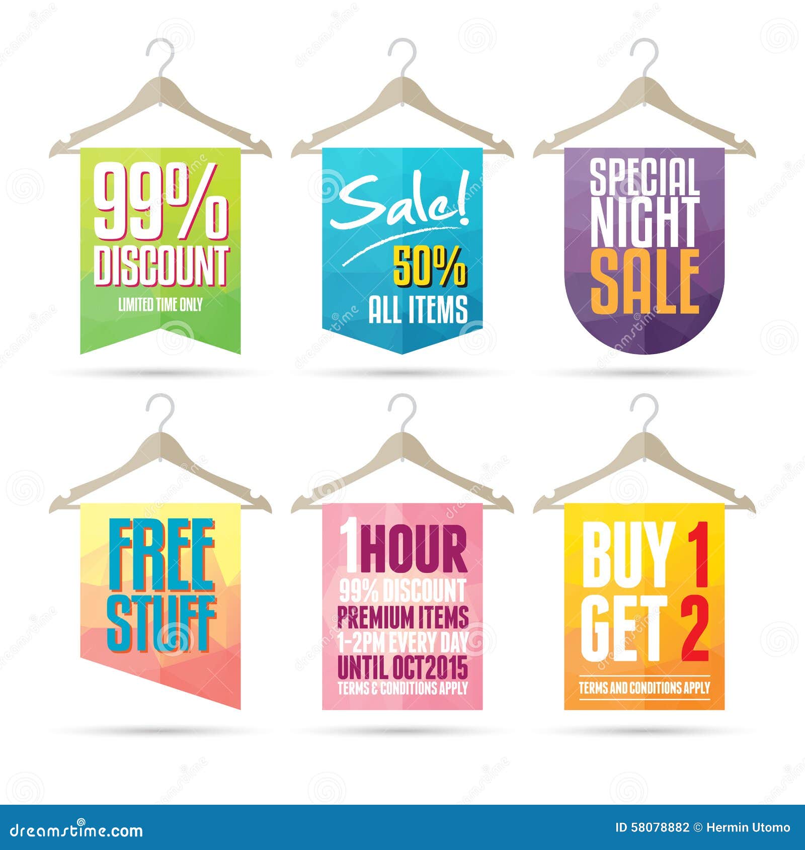 Hanger Sale Label stock vector. Illustration of marketing - 58078882