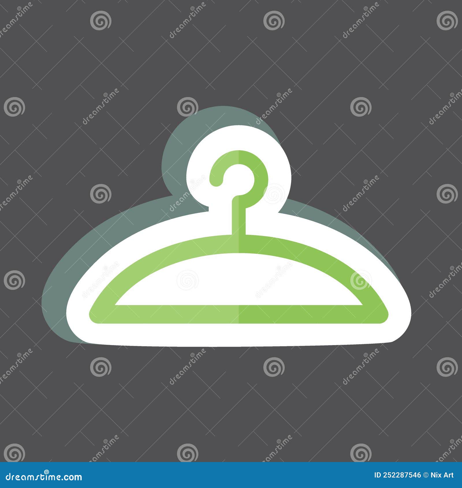 Hanger Sticker in Trendy Isolated on Black Background Stock ...