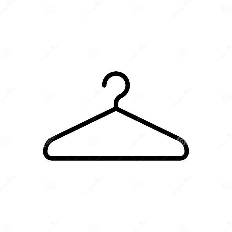 Hanger Vector Thin Line Icon Stock Vector - Illustration of simple, blank: 206433103