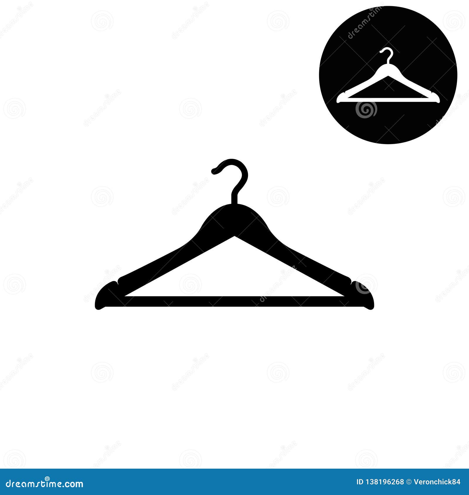 Hanger White and Black Vector Icons Stock Vector - Illustration of ...