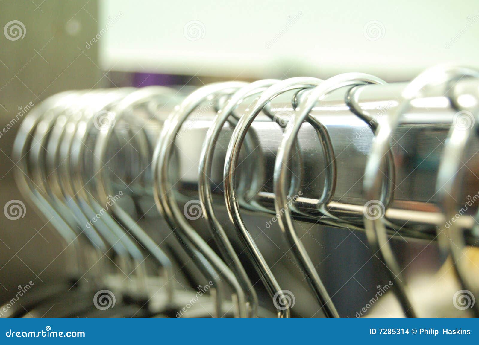 Hangers on Rail stock photo. Image of rail, silver, shop - 7285314