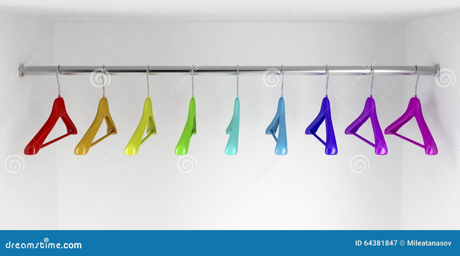 Rainbow Hangers On Clothes Rail Stock Photo | CartoonDealer.com #18984558
