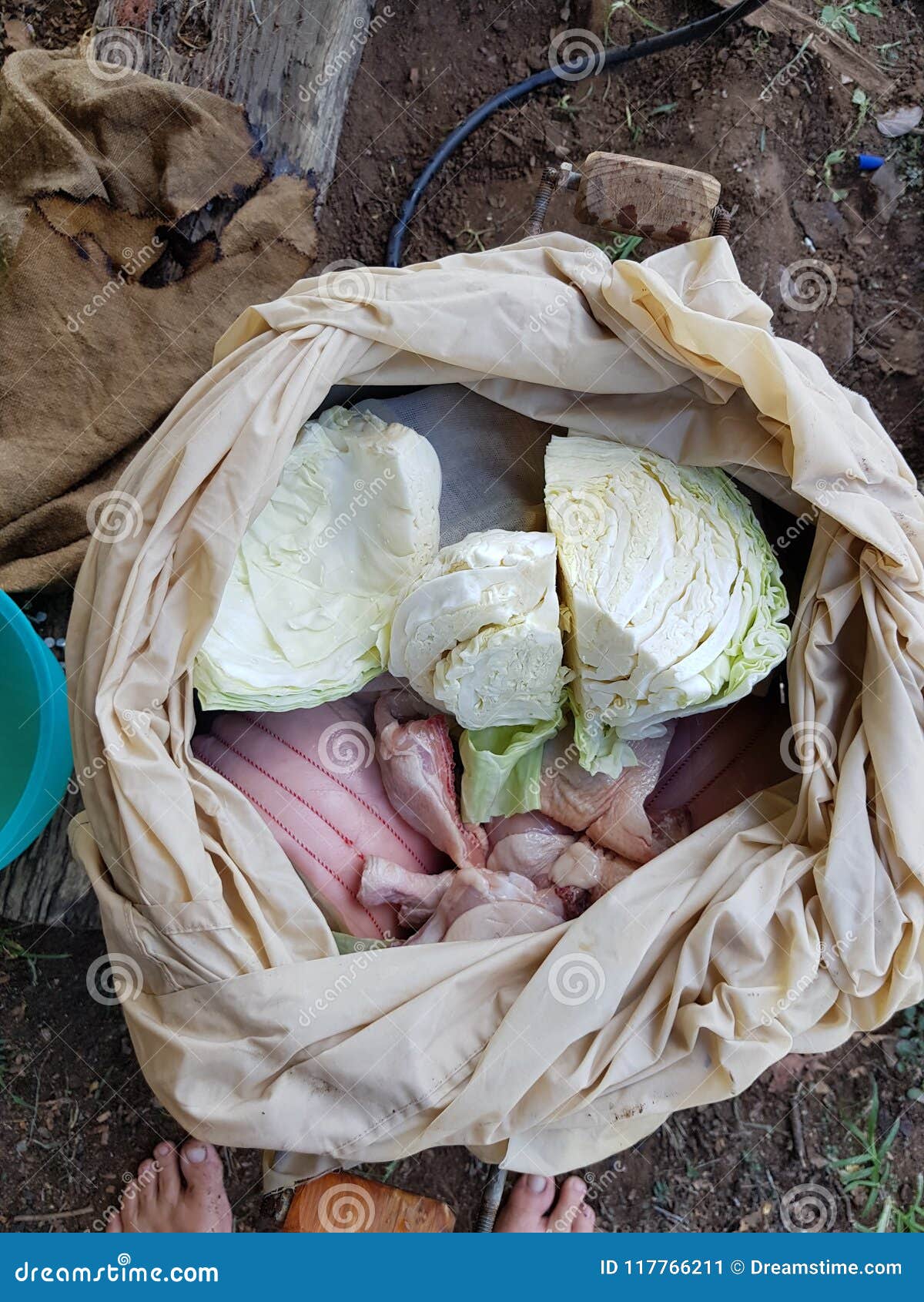 Hangi bag stock image. Image of hangi, cabbage, maori - 117766211