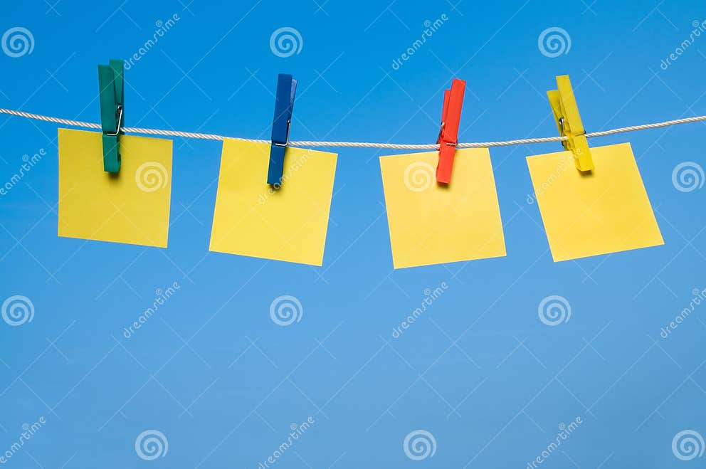 Hanging Adhesive Notes stock photo. Image of summer, post - 6750874