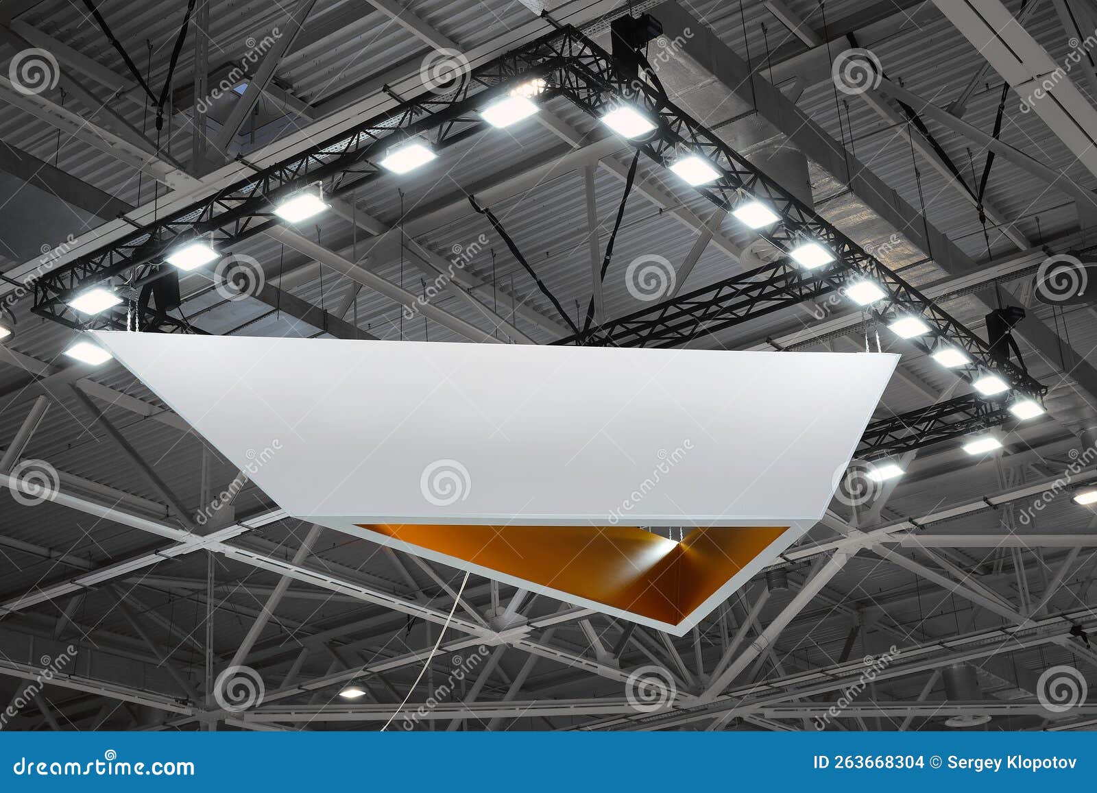 Hanging Advertising Design with Backlight Stock Photo - Image of empty ...