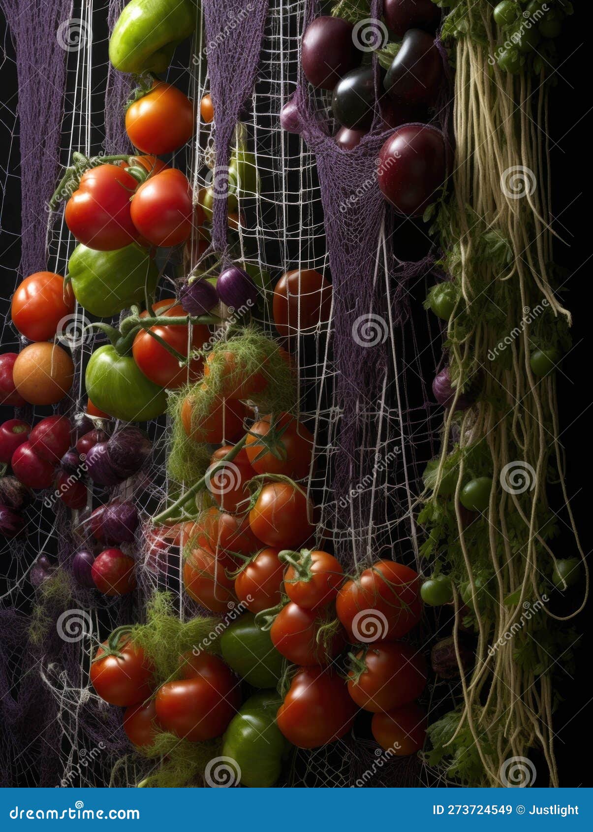 A Hanging Array of Vining Vegetables Weaving in and Out of One Another ...