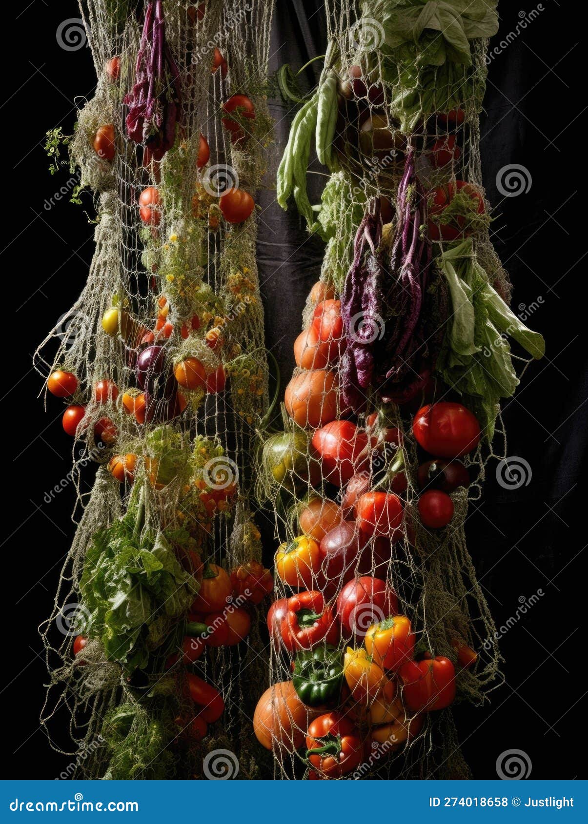 A Hanging Array of Vining Vegetables Weaving in and Out of One Another ...
