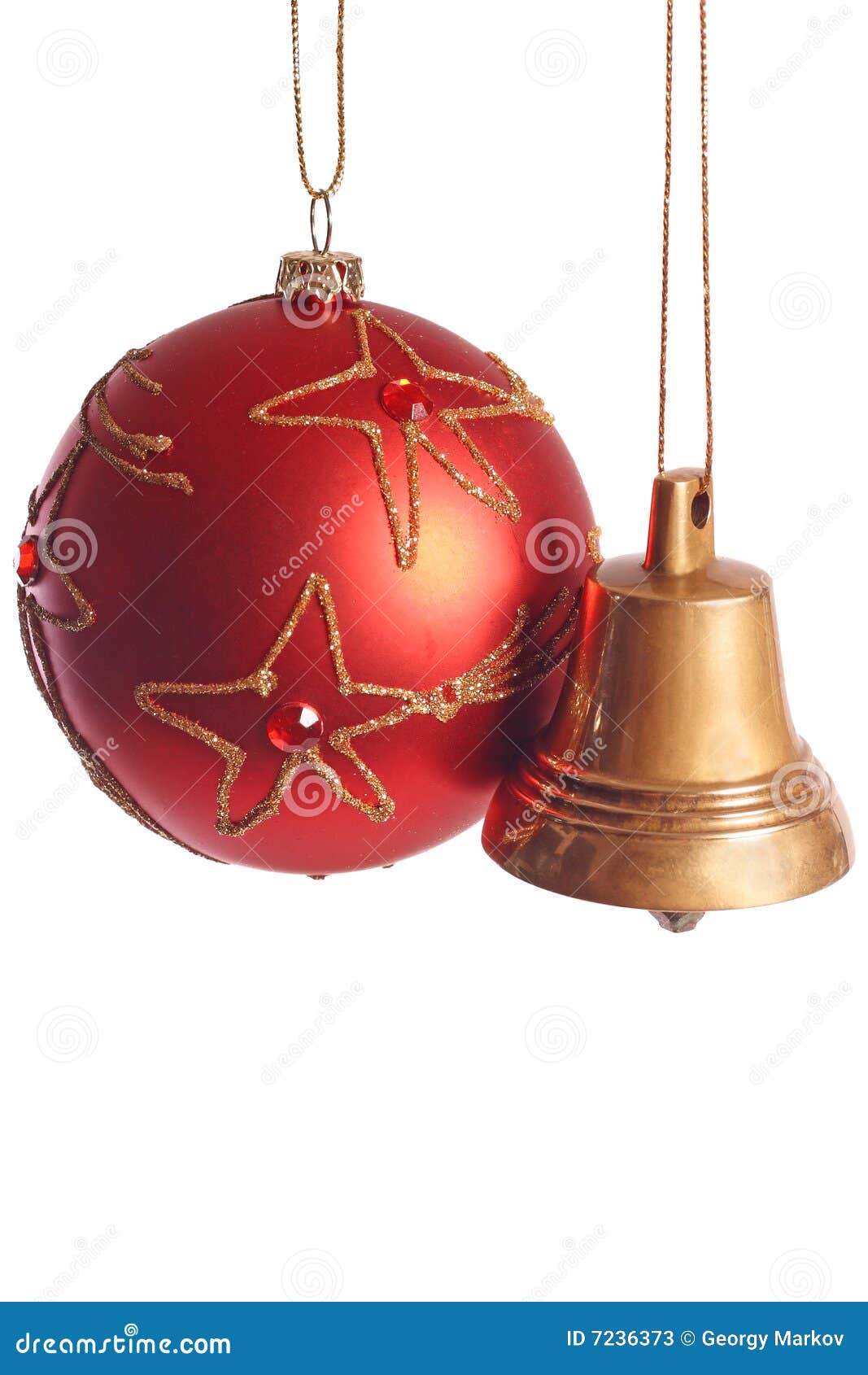 Hanging ball and bell stock image. Image of bright, golden - 7236373