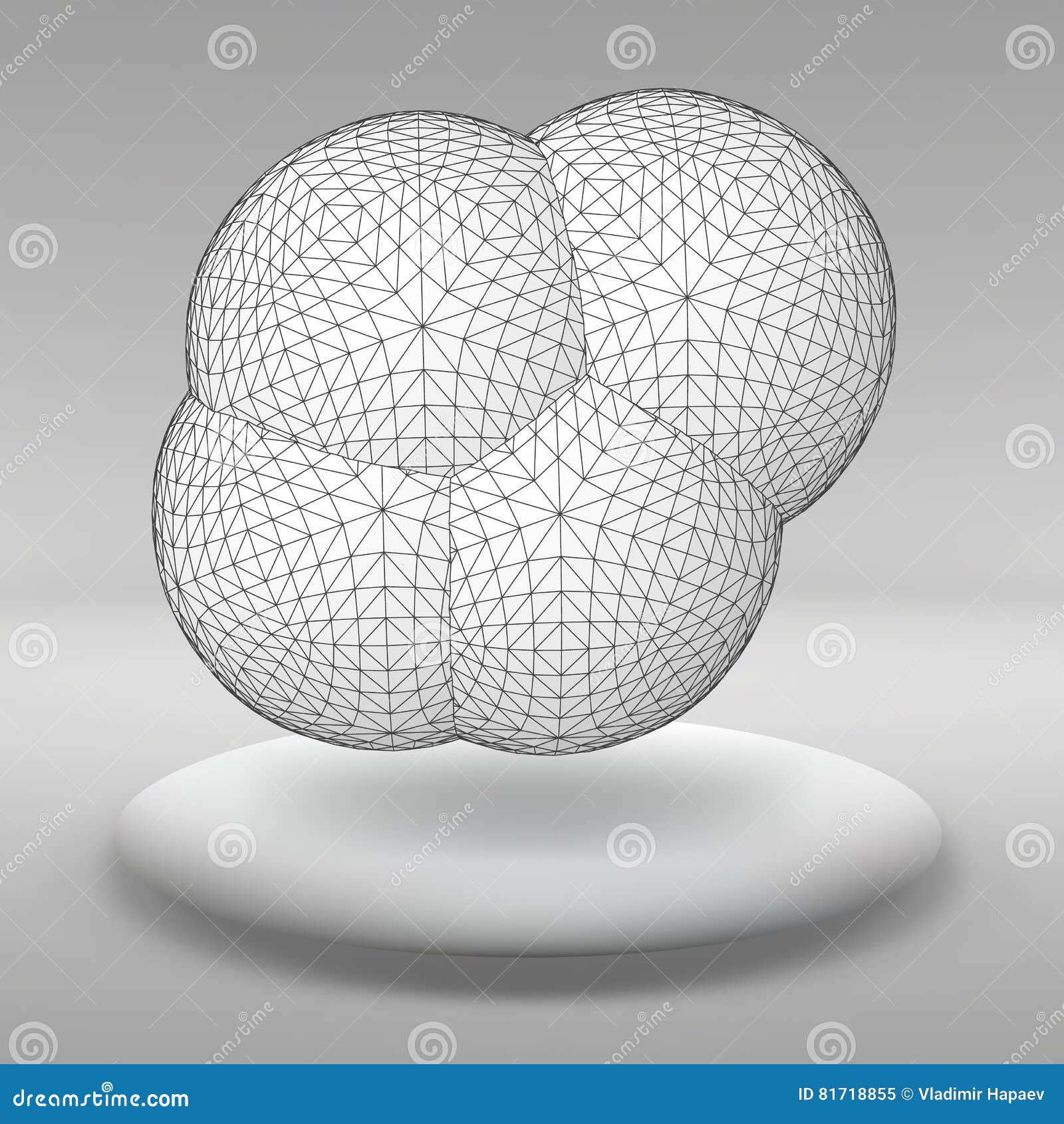 Hanging Ball Made of Lots of Smaller Polygons in the Large Empty Room ...