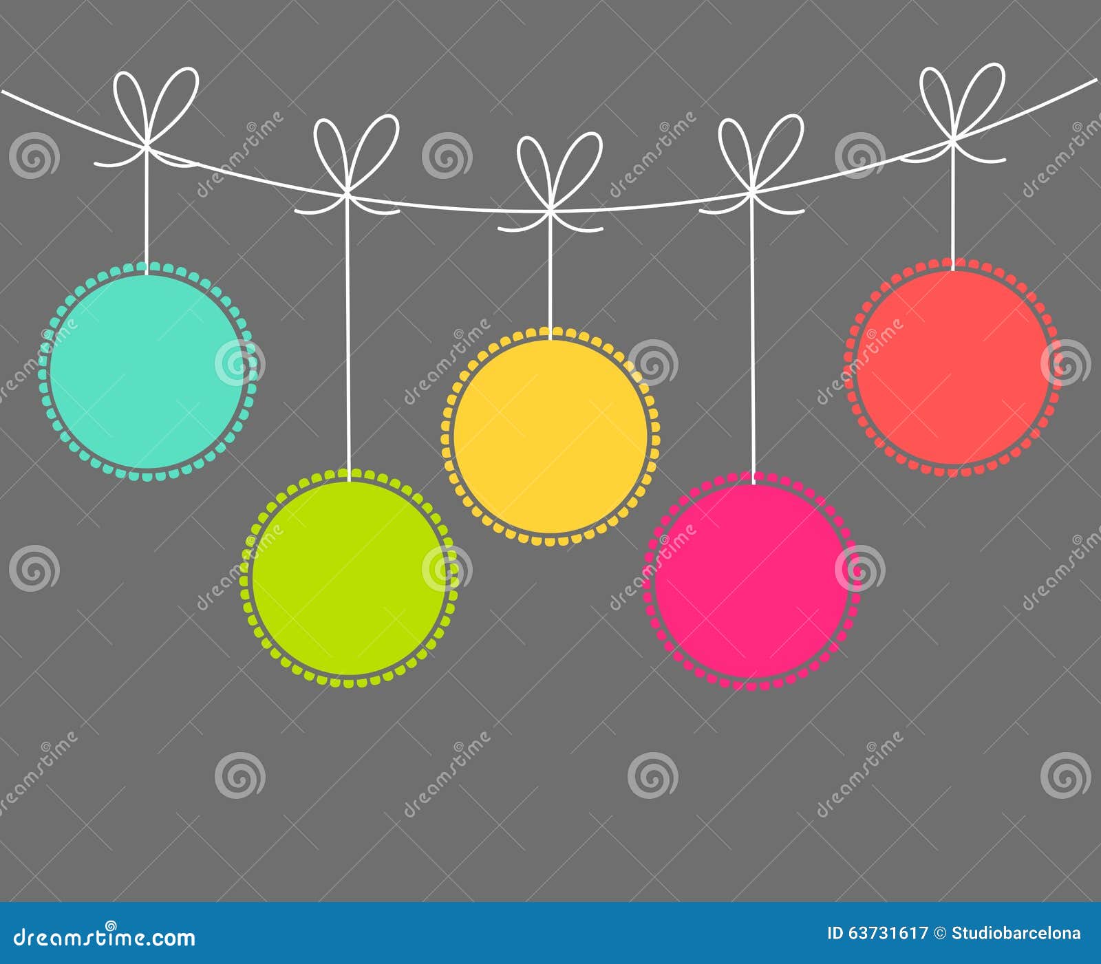 Hanging balls ornaments stock vector. Illustration of decor - 63731617