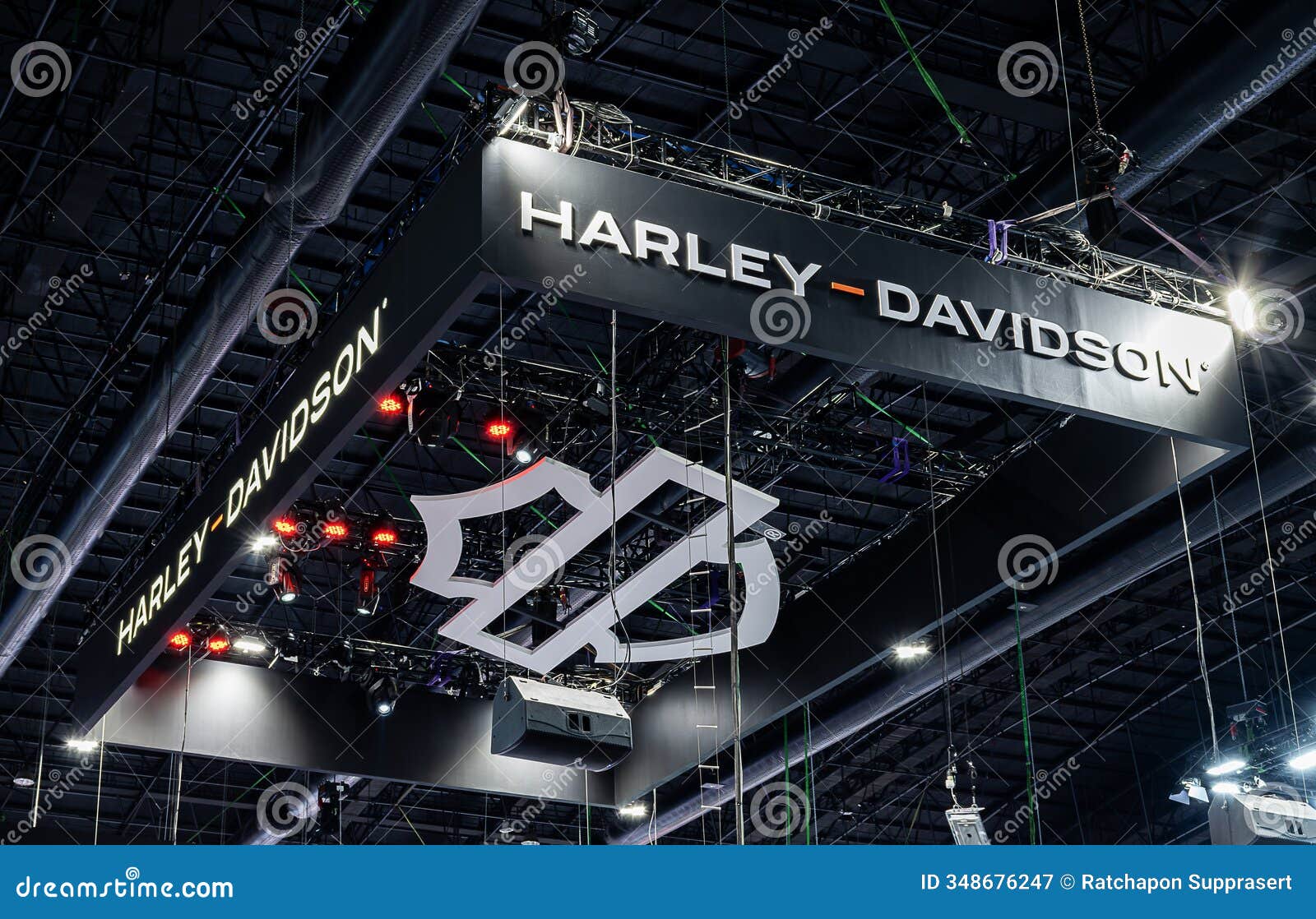 Hanging Billboard with Harley Davidson Editorial Photography - Image of ...