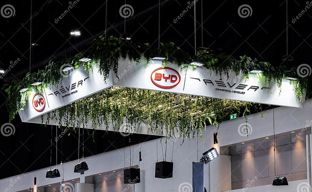 Hanging Billboard with Logo BYD Editorial Image - Image of emblem ...
