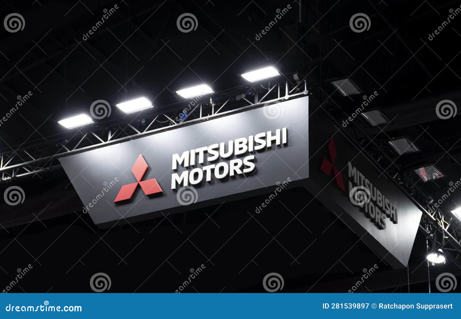 Hanging Billboard with Logo Mitsubishi Motor Editorial Photography ...