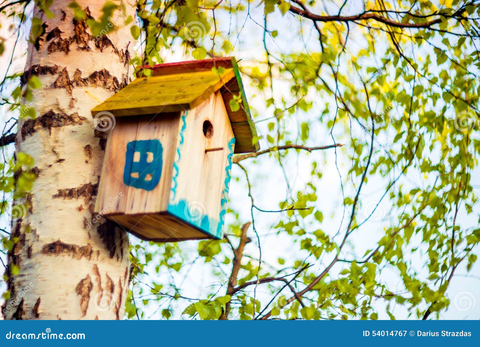 Hanging bird house box stock image. Image of background - 54014767