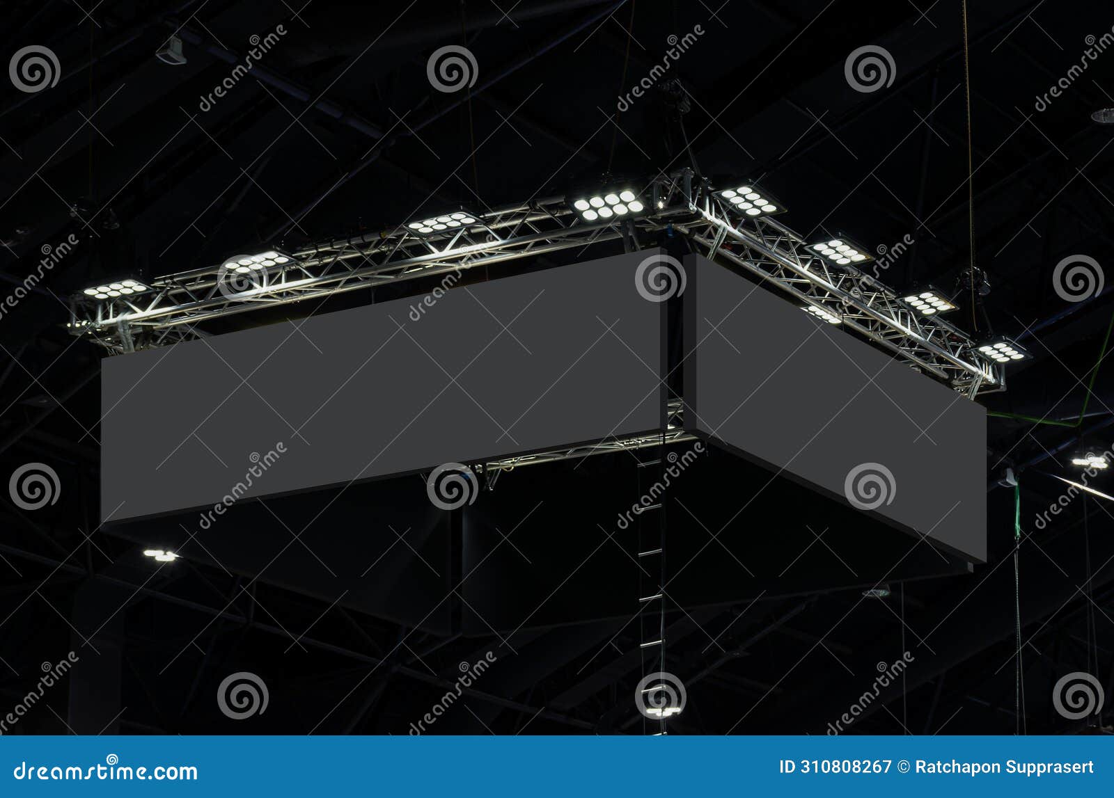 Hanging Black Horizontal Billboard with Clipping Path for Mock Up Stock ...