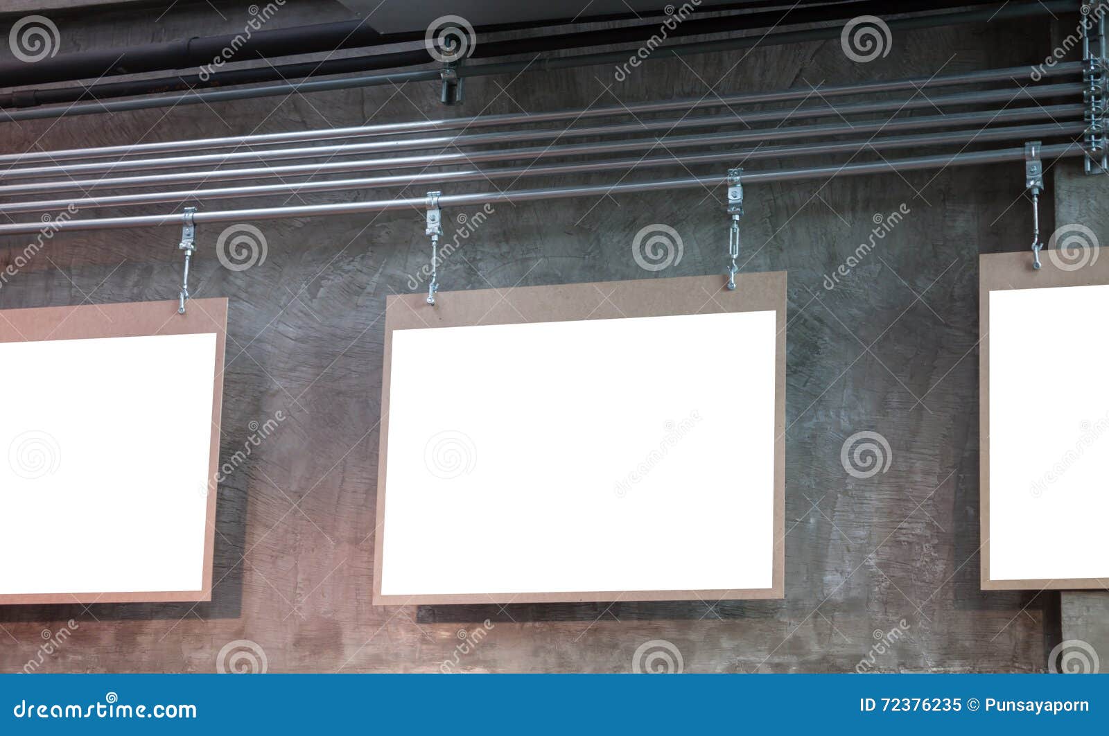 Hanging Blank Board with Grey Background Stock Image - Image of ...
