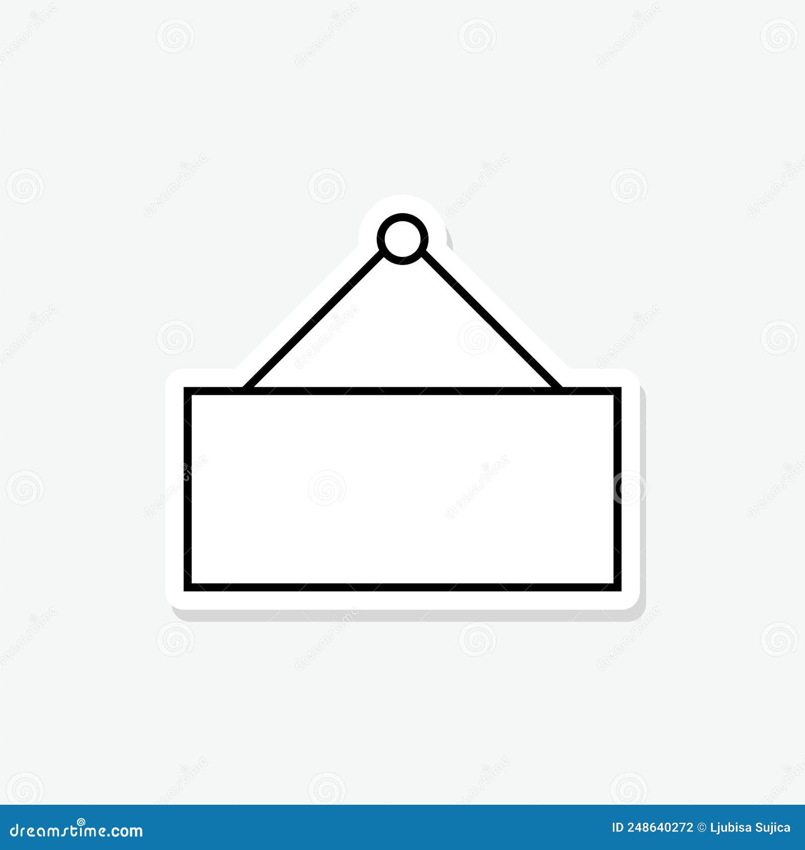 Hanging Blank Sign for Mobile Concept and Web Design Stock Vector ...