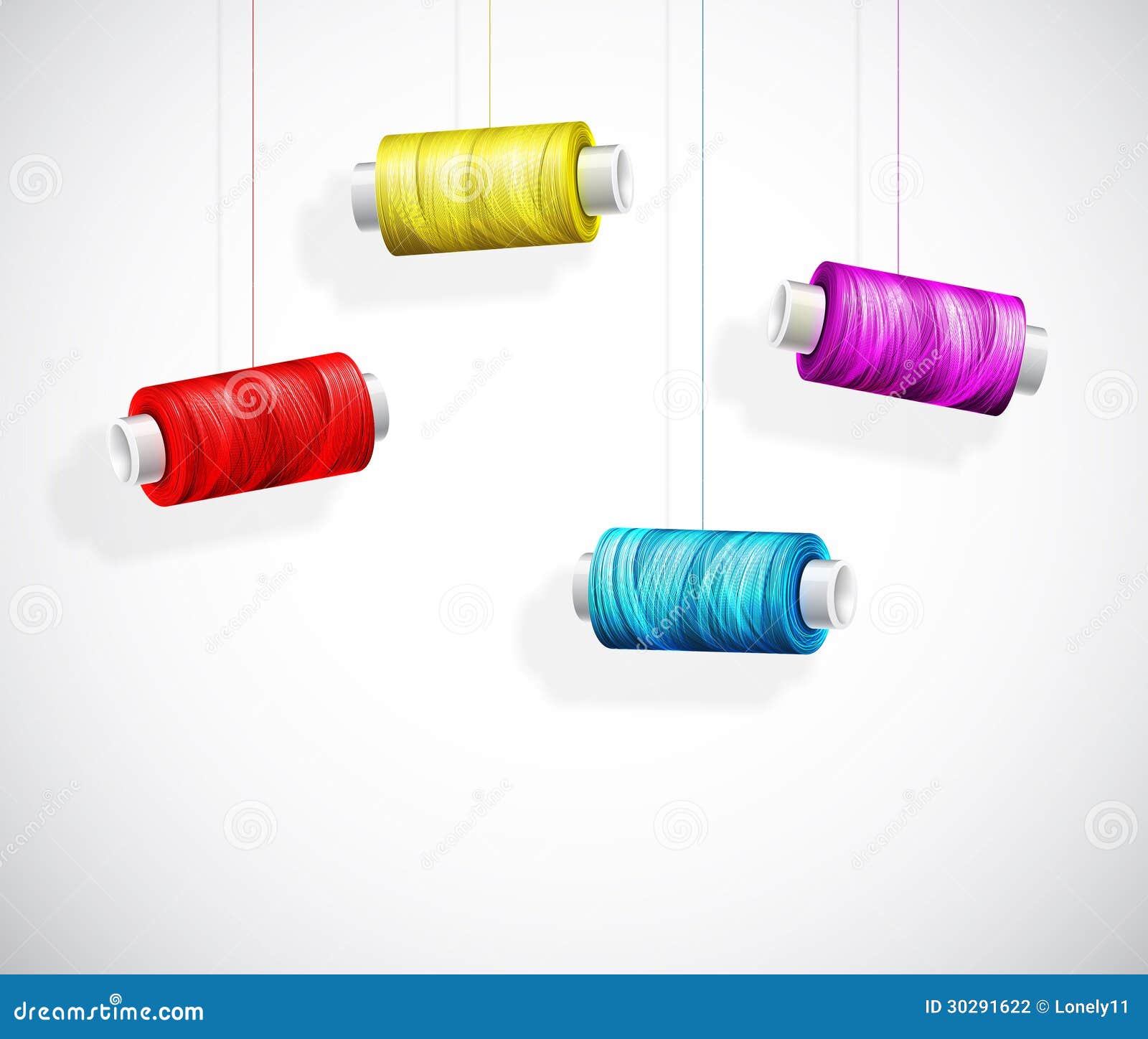 Bobbins of colorful thread stock vector. Illustration of dressmaking ...