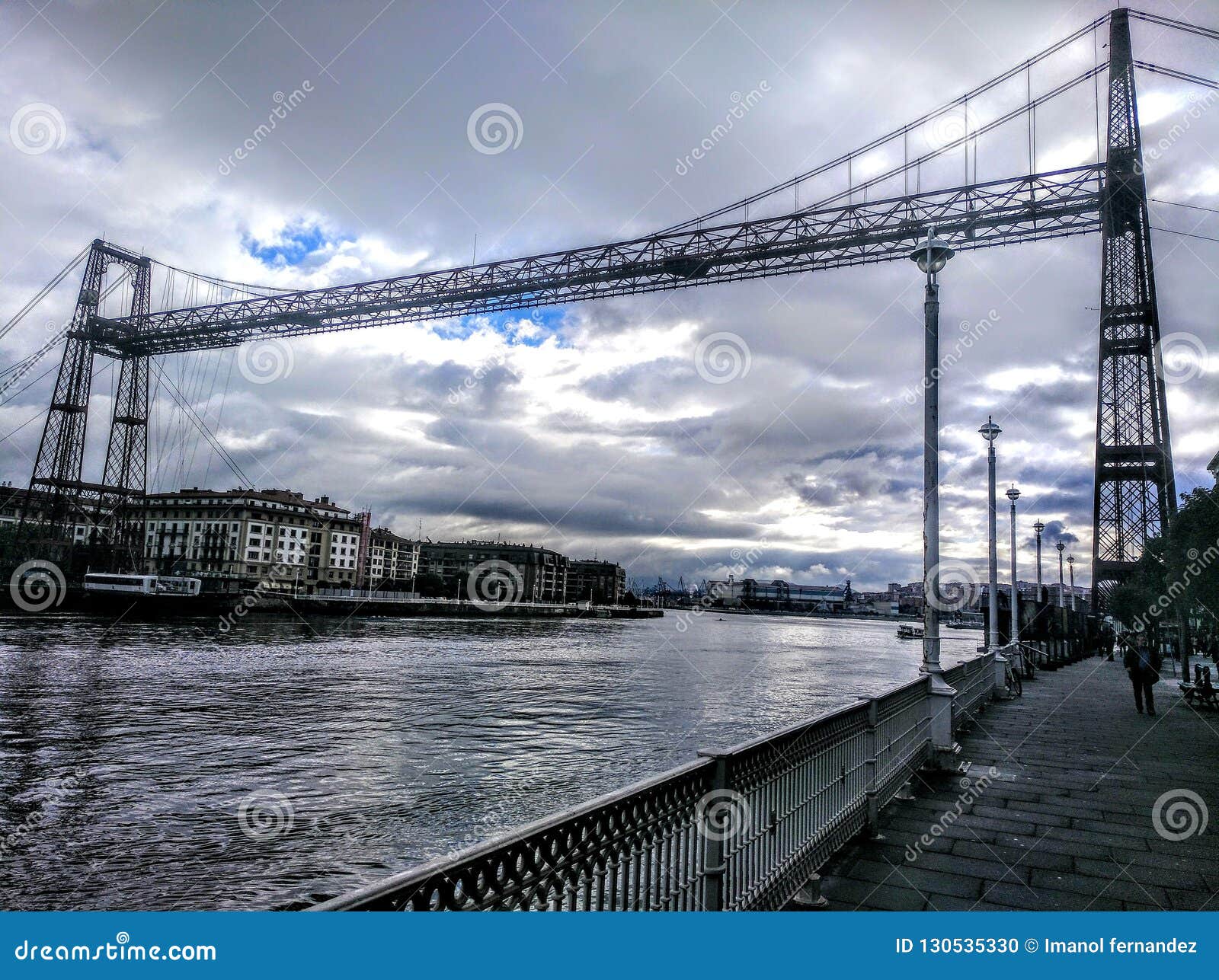 The hanging bridge stock photo. Image of bilbao, basque - 130535330