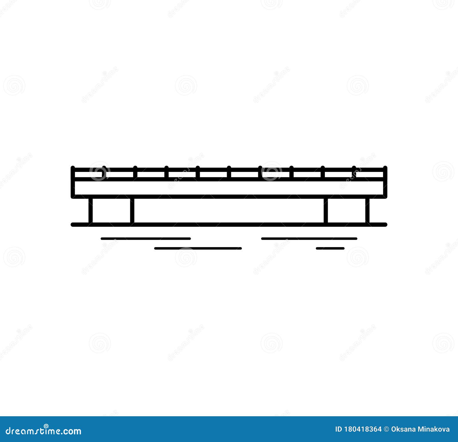 Hanging Bridge Line Icon Isolated on White Background. Urban ...