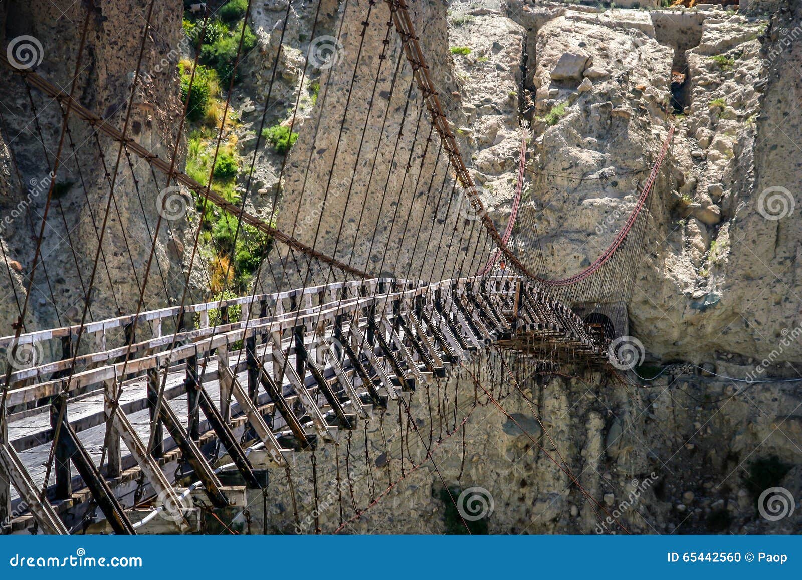 Hanging bridge stock photo. Image of planks, dangerous - 65442560