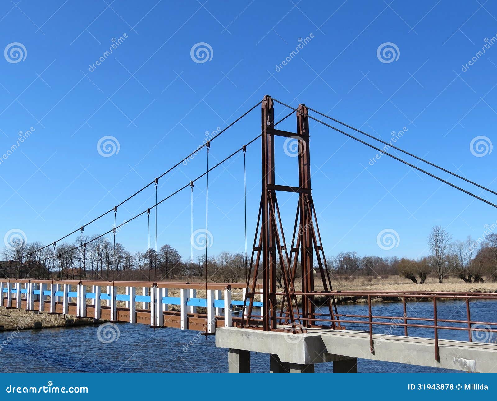 Hanging bridge stock photo. Image of lithuania, blue - 31943878