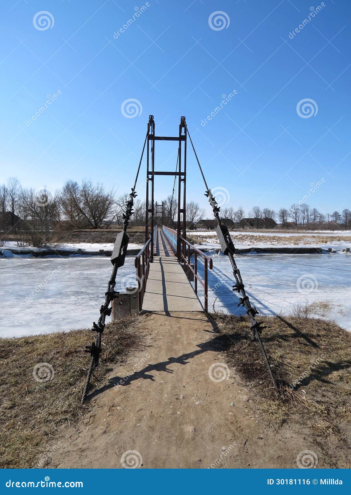 Hanging bridge stock photo. Image of lithuania, blue - 30181116