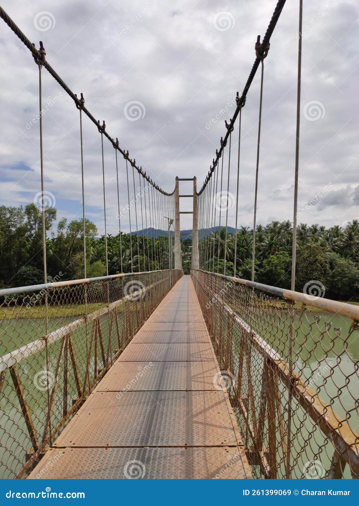 Hanging Bridge and Sharavati River Stock Image - Image of river, track ...