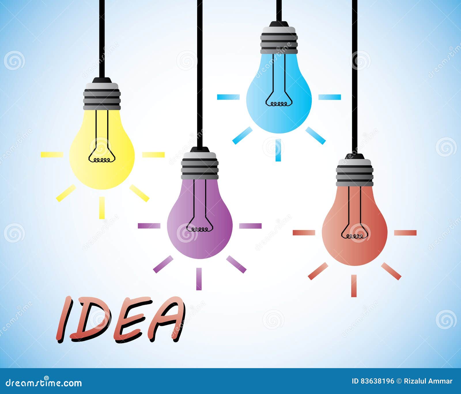 Hanging bright idea stock vector. Illustration of creativity - 83638196