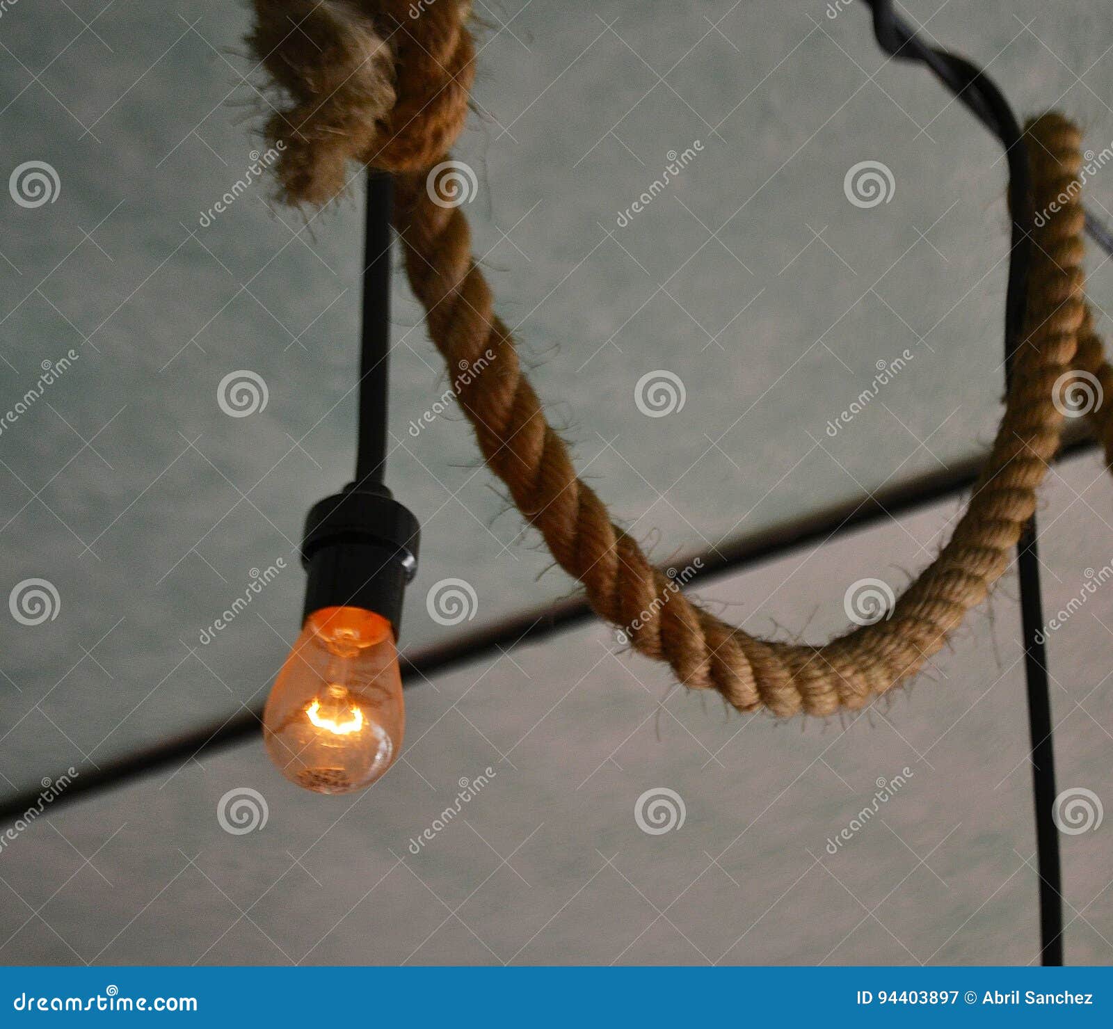 Hanging Bulbs stock image. Image of spotlight, foco, rope - 94403897