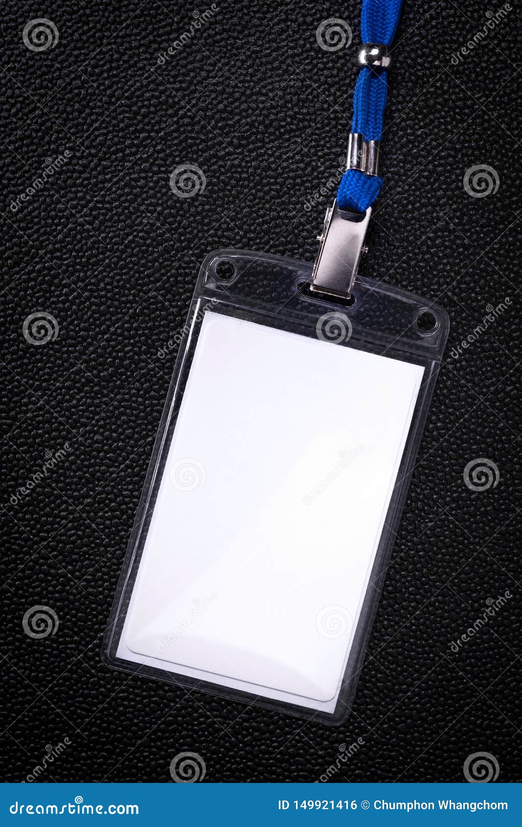 Hanging Business Card on Dark Background. Blank Badge Identification ...