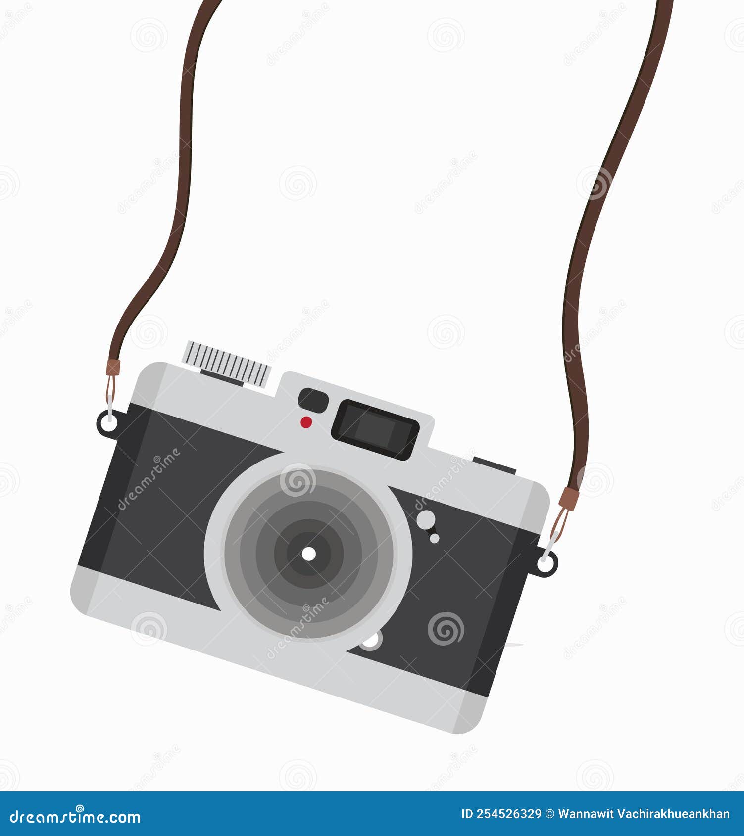 Hanging Camera with Stap in Flat Style Stock Vector - Illustration of ...