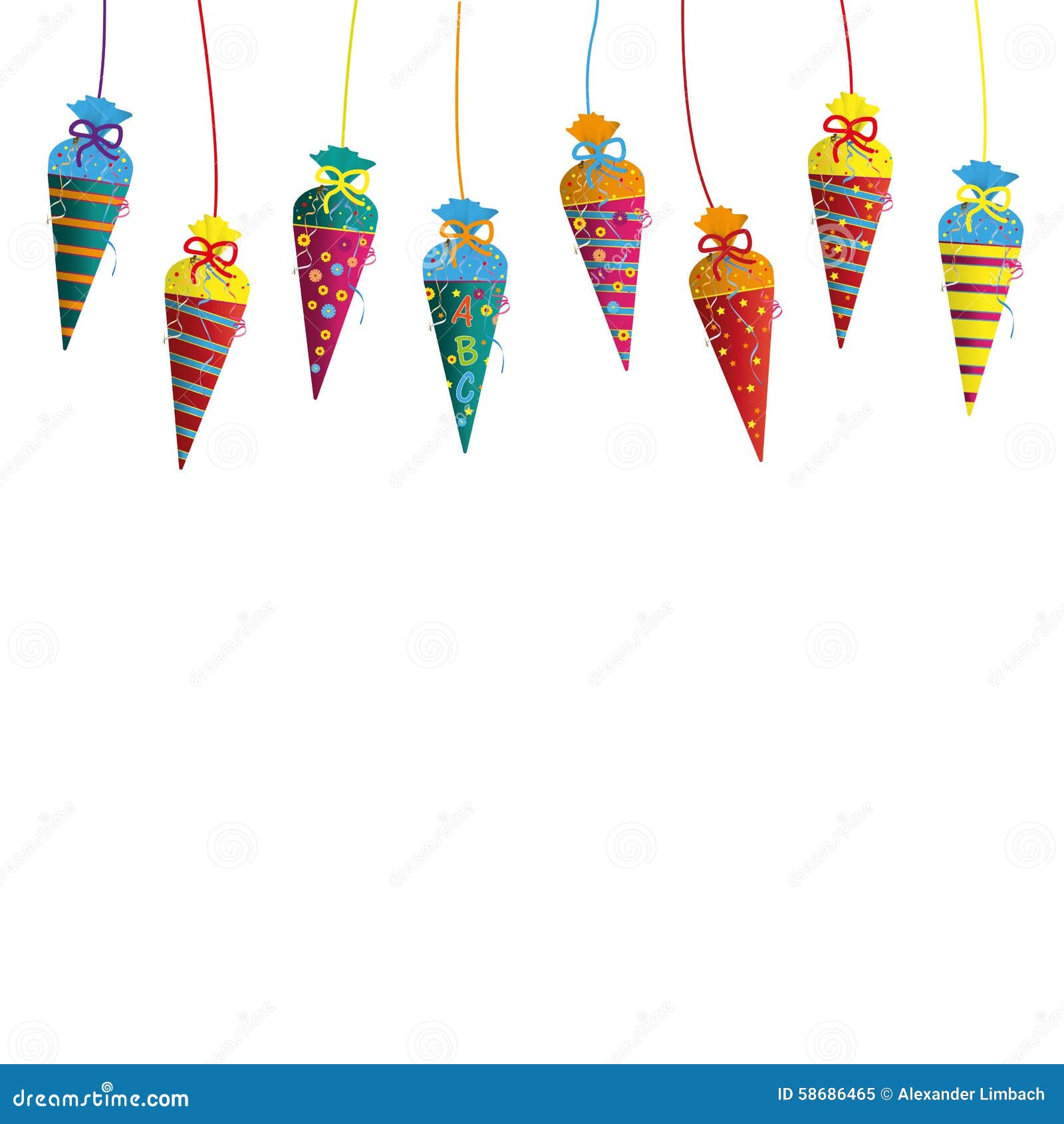 Hanging Candy Cones Flyer stock vector. Illustration of enrollment ...