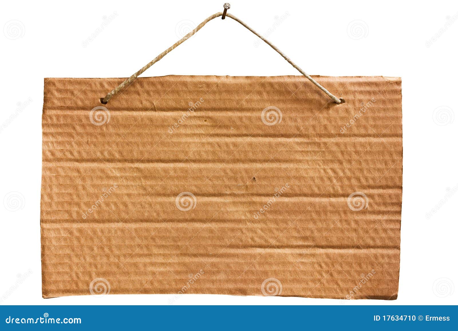 Hanging Cardboard Sheet - Clipping Path Stock Photo - Image of ...