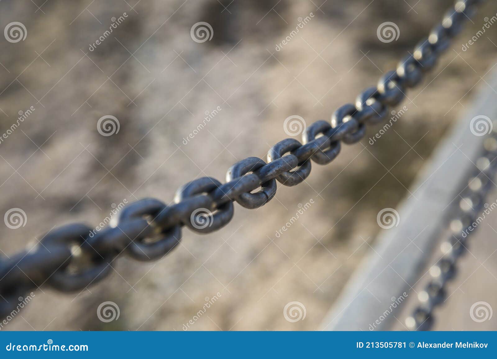 Hanging Chain between Two Posts Stock Image - Image of hanging ...