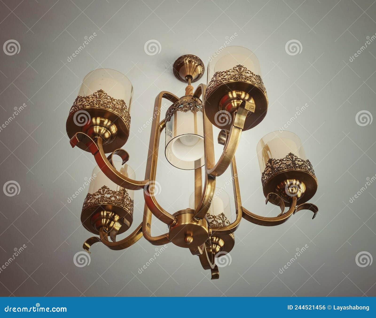 Hanging Chandelier on a Ceiling Stock Photo - Image of design ...