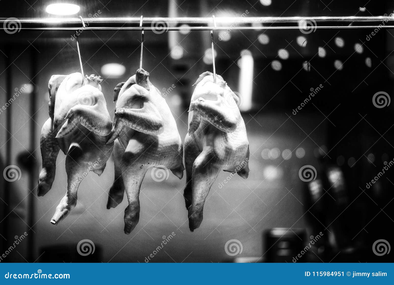 Hanging chicken stock image. Image of chickenrice, chicken - 115984951