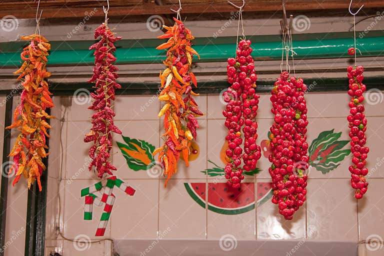 Hanging Chilli Peppers stock image. Image of peppers - 17027617