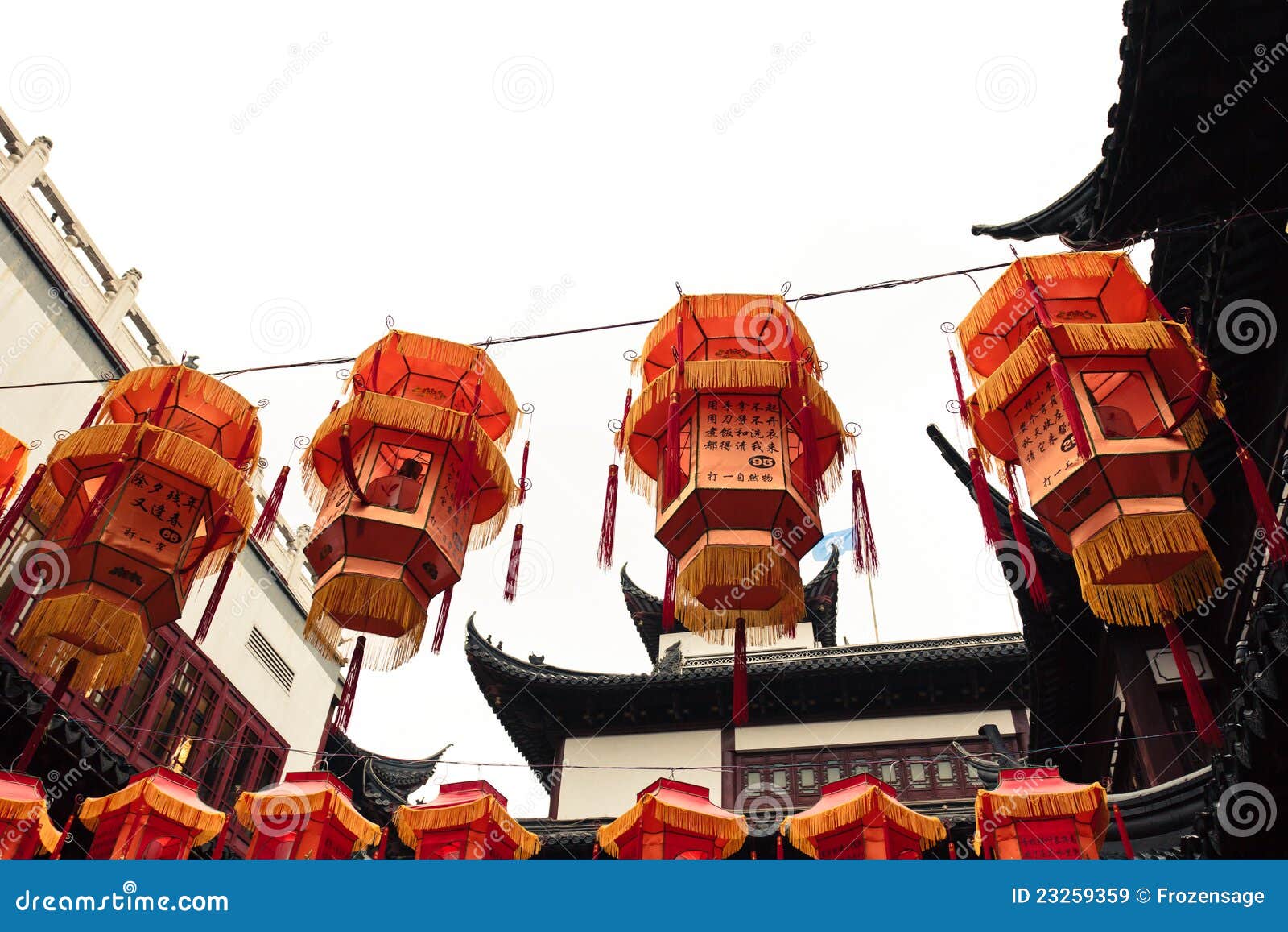 Hanging Chinese lanterns stock image. Image of chinatown - 23259359