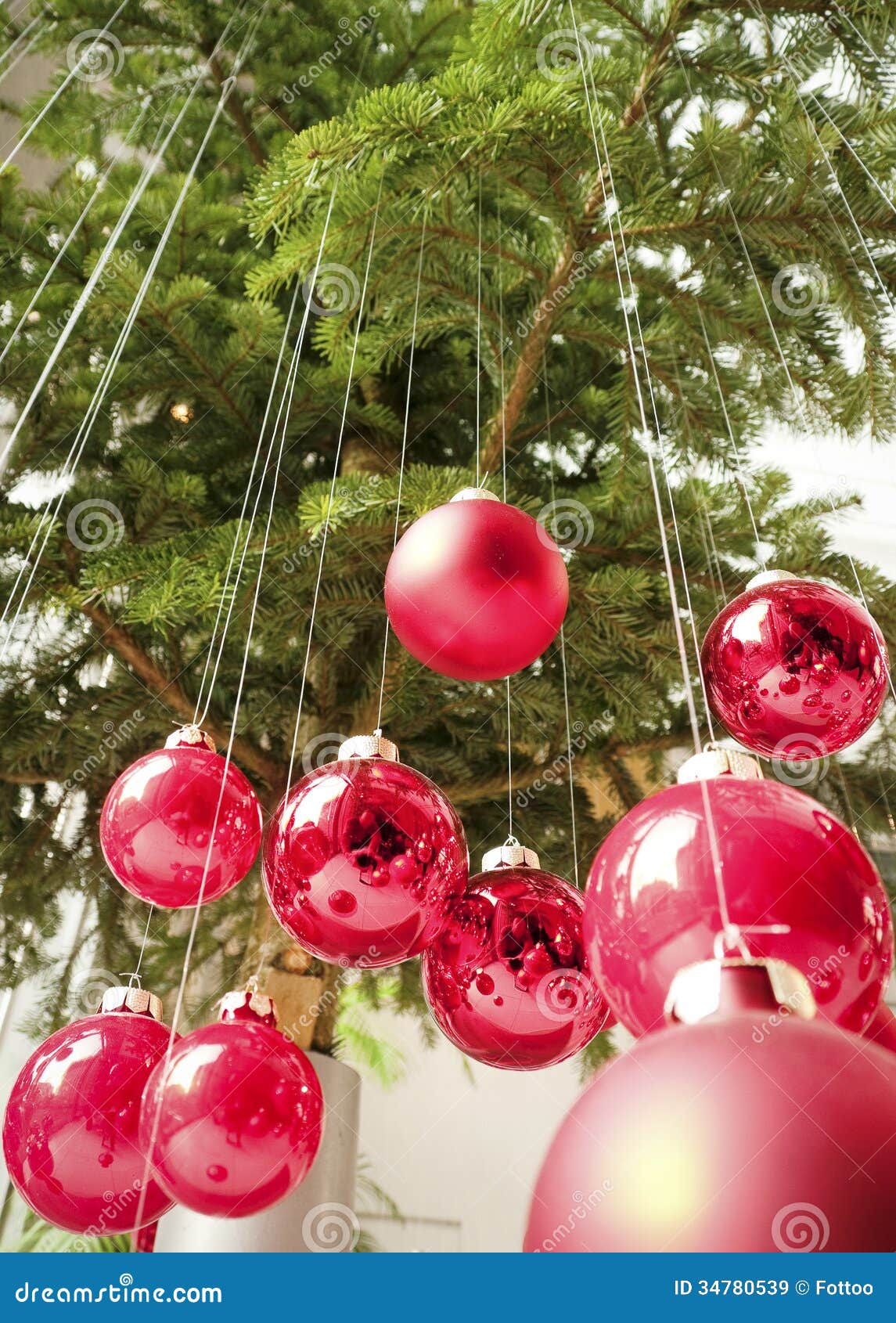 Hanging christmas baubles stock image. Image of unusual - 34780539