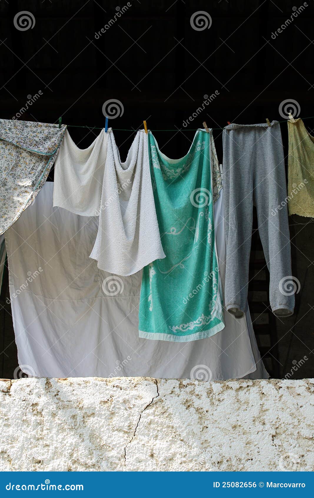 Hanging clothes stock photo. Image of laundry, rural - 25082656