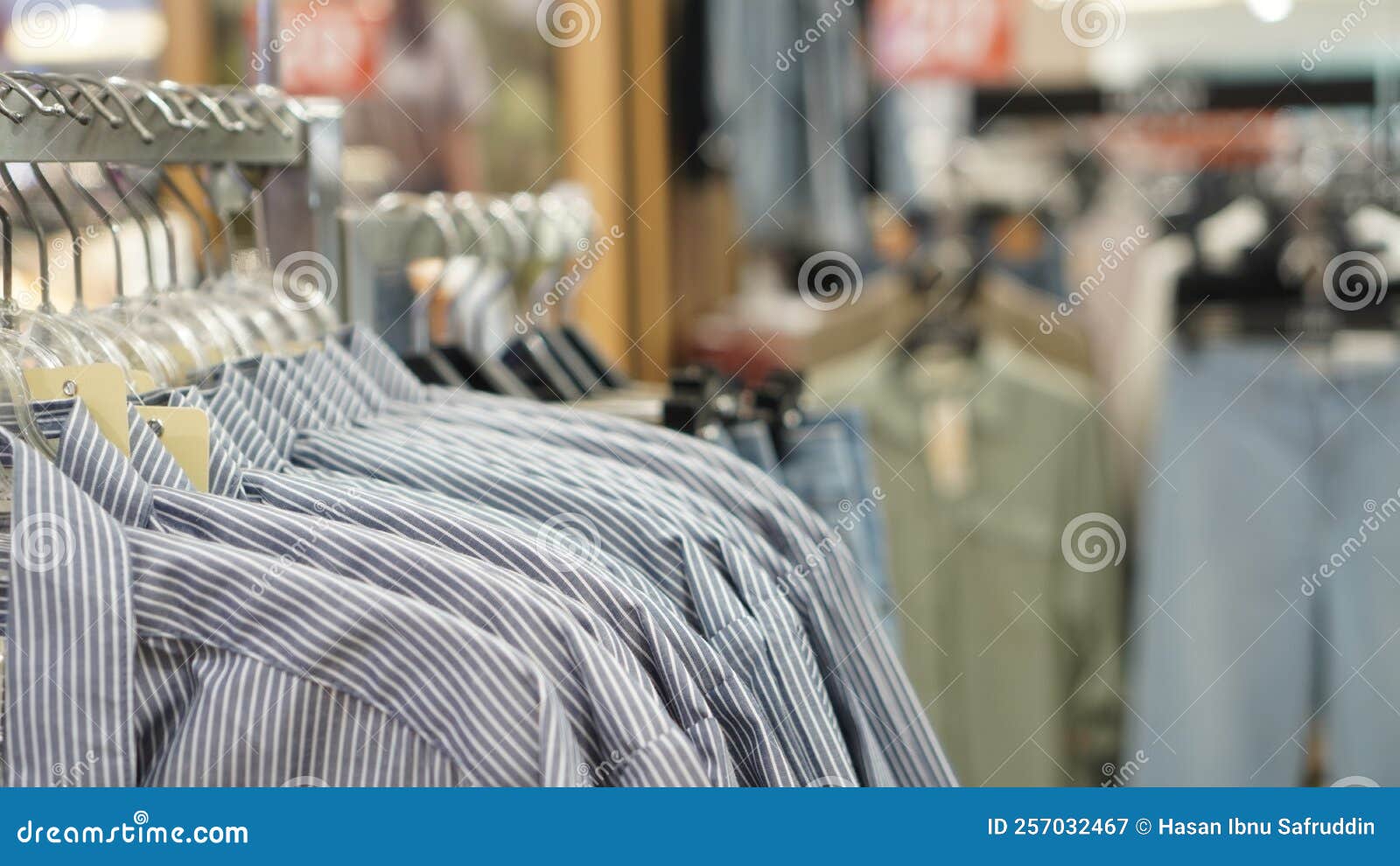 Hanging Clothes are Displayed at Shopping Mall Stock Image - Image of ...