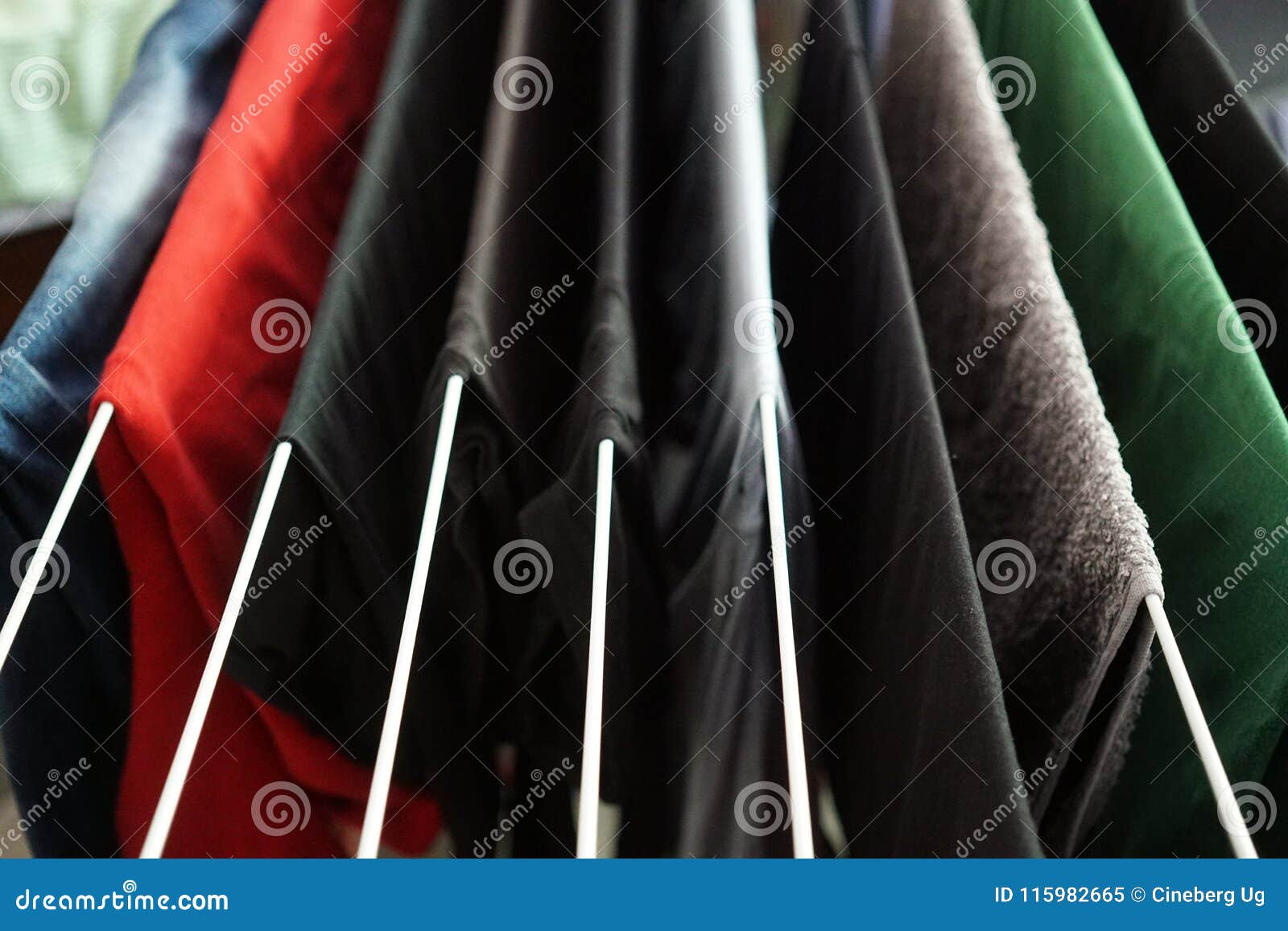 Hanging clothes drying stock image. Image of string - 115982665