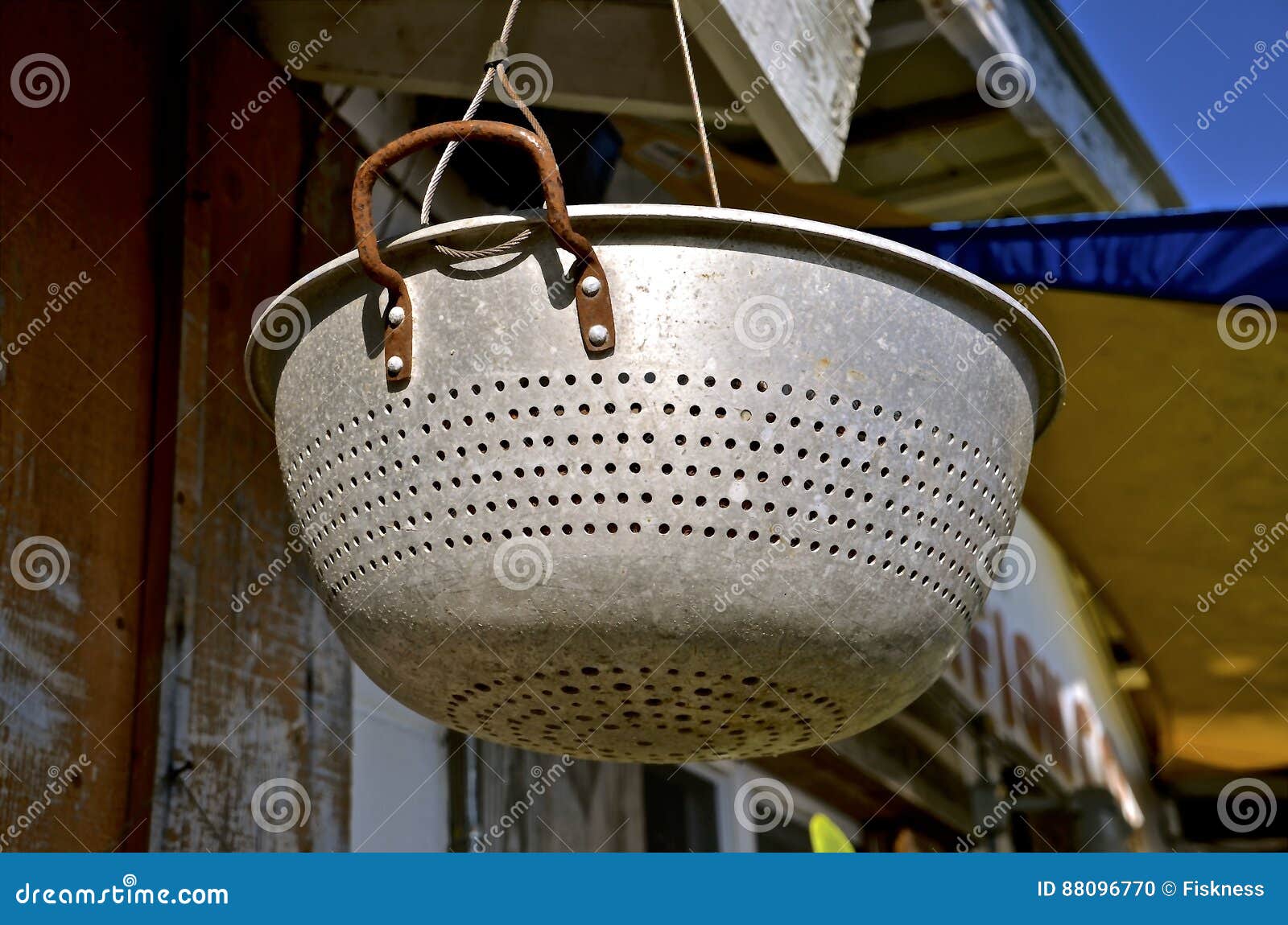 Hanging Colander Attached To a Soffit Editorial Image - Image of ...