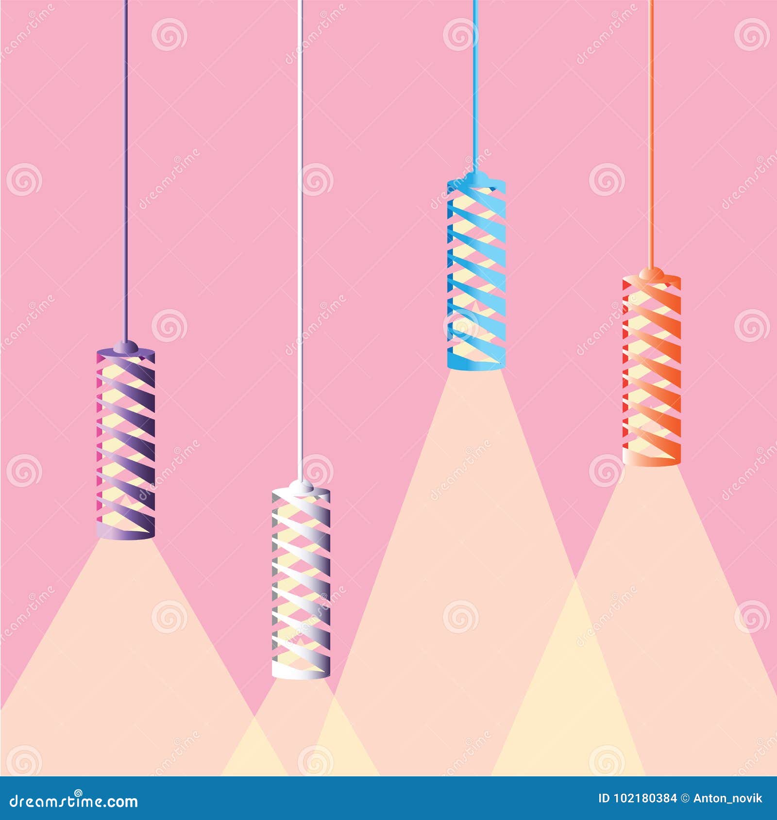 Hanging Color Lights for Interior Design Stock Vector - Illustration of ...