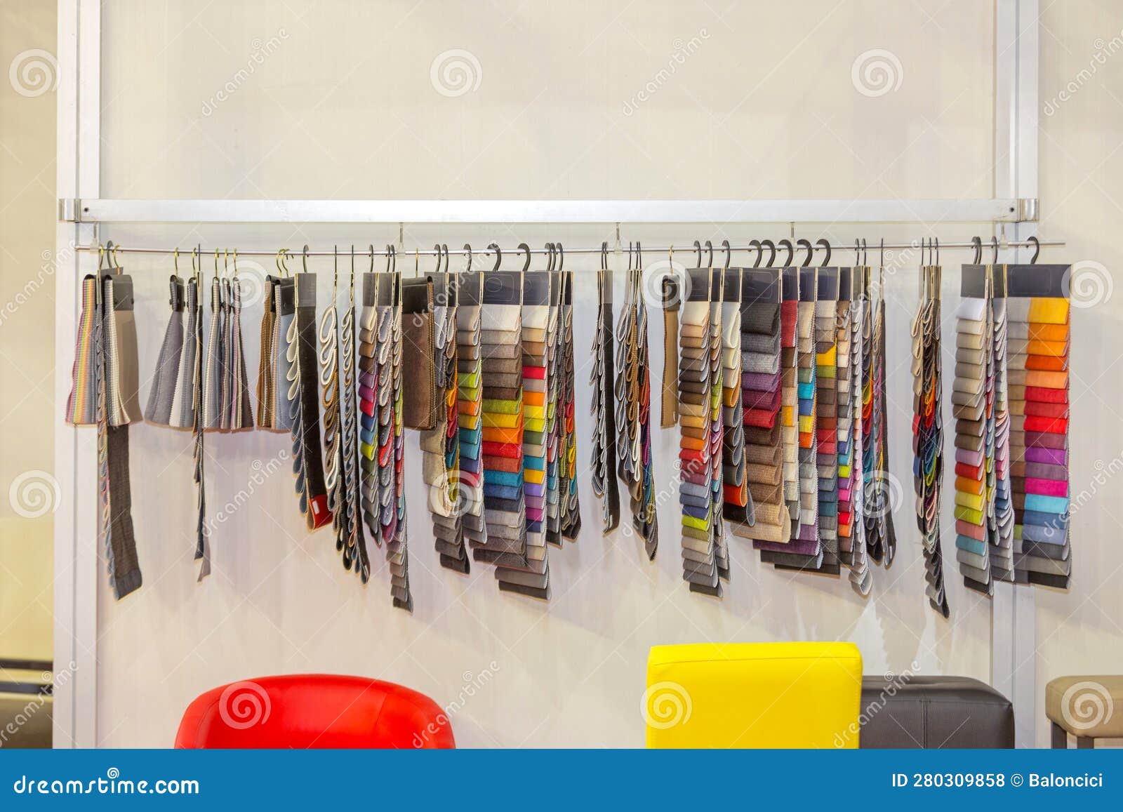 Hanging Colour Samples stock photo. Image of silk, linen - 280309858