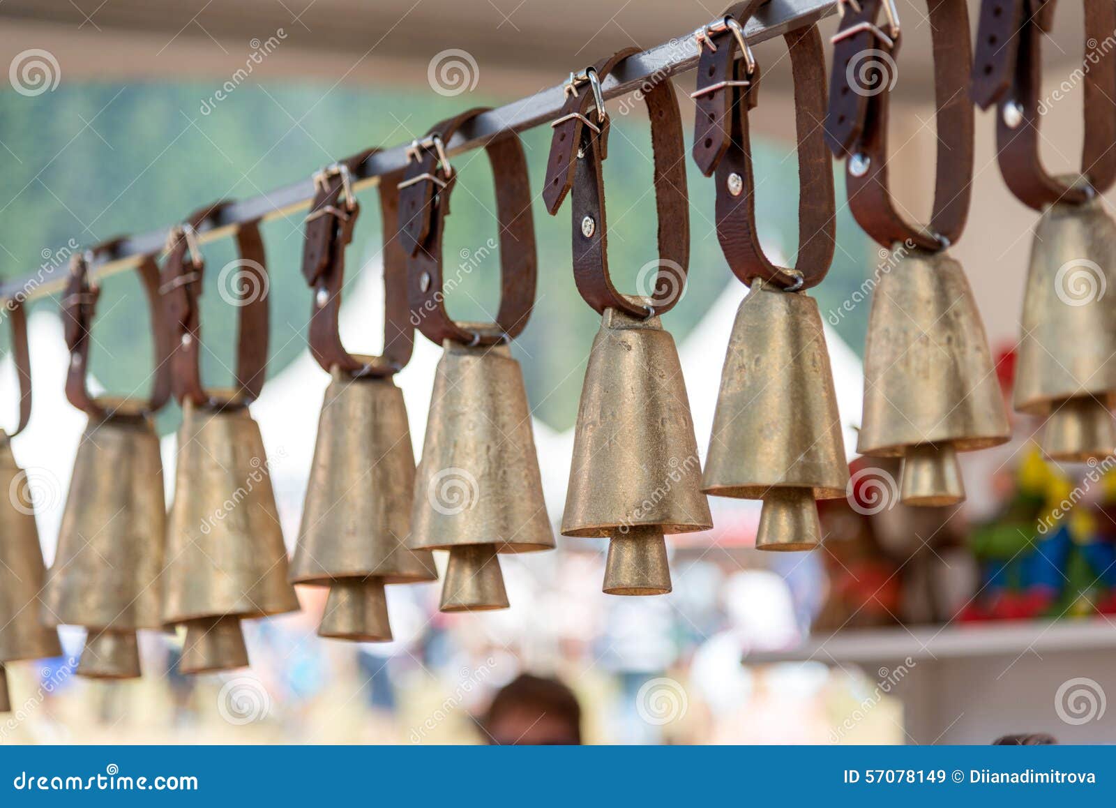 Hanging cow/sheep bell stock image. Image of bokeh, glossy - 57078149
